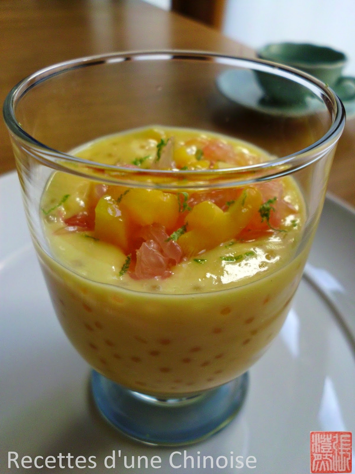 Recettes d'une Chinoise: Crème de mangue avec pulpes de pomelo et ...