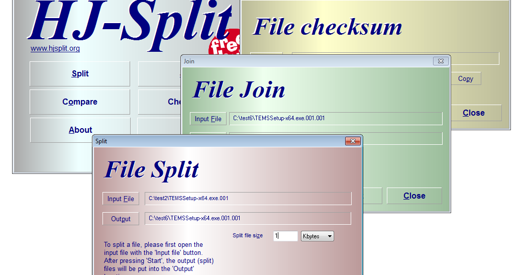 HJ-Split : Freeware multi-platform file splitters | Forgettable Blog