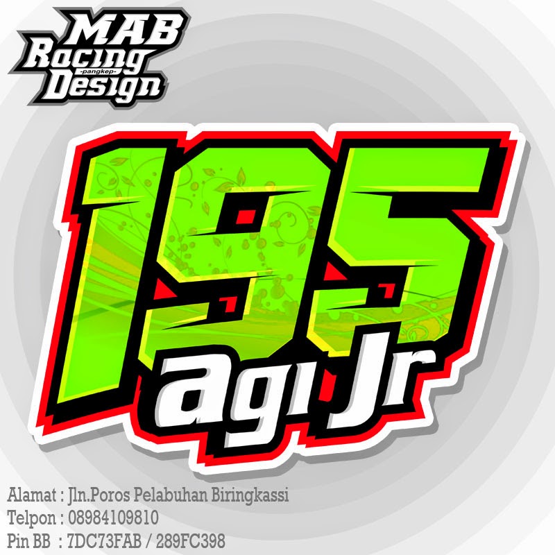 MAB Racing Design: desain nomor start , logo team , inner suit , jaket ...