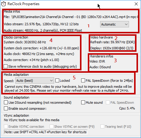 睇片研究所: Reclock將畫面400%同步個螢幕