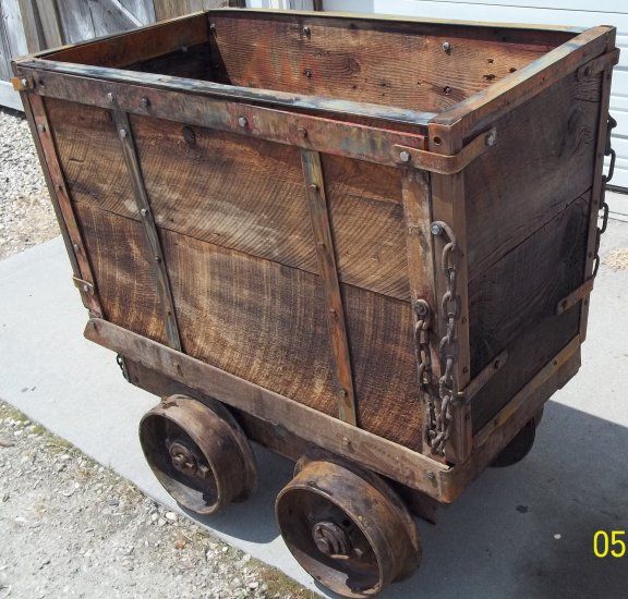 reproduction of an old mining ore cart wheel