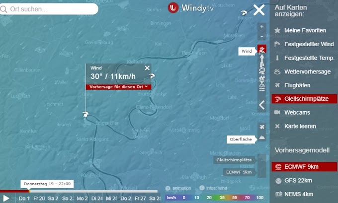 Windytv zeigt jetzt auch Startplätze