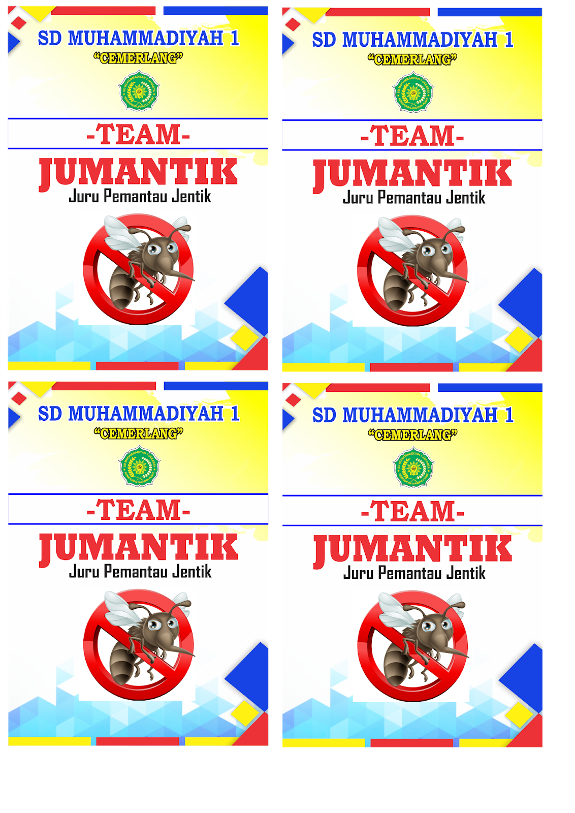 Desain ID Card Jumantik SD Muhammadiyah 1