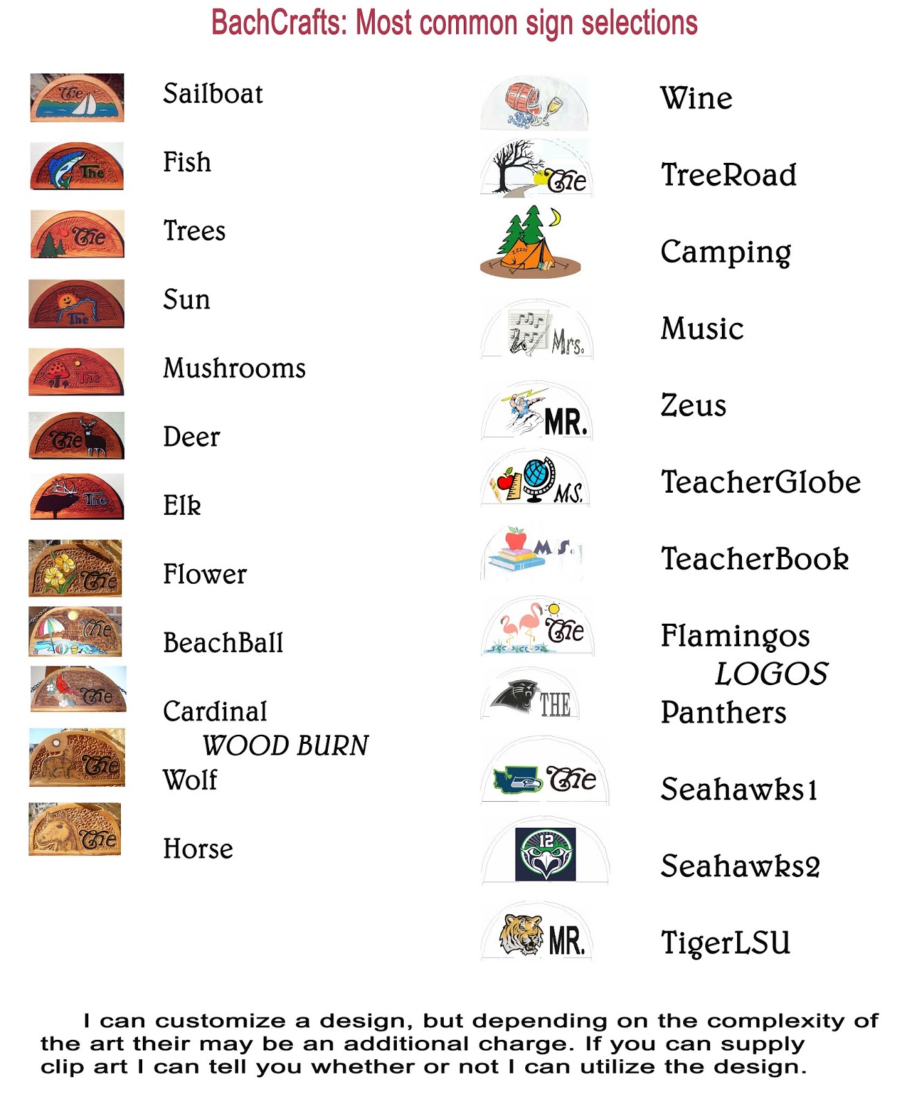 BachsCrafts: GALLERY of SAMPLE SIGNS