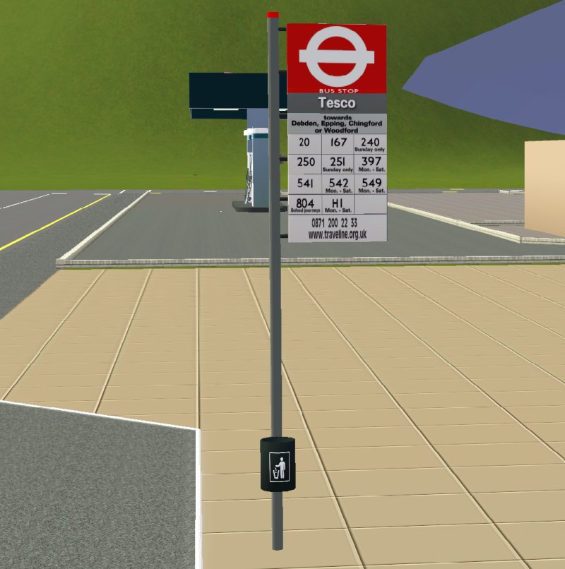 Simming in Magnificent Style: London bus stop sign