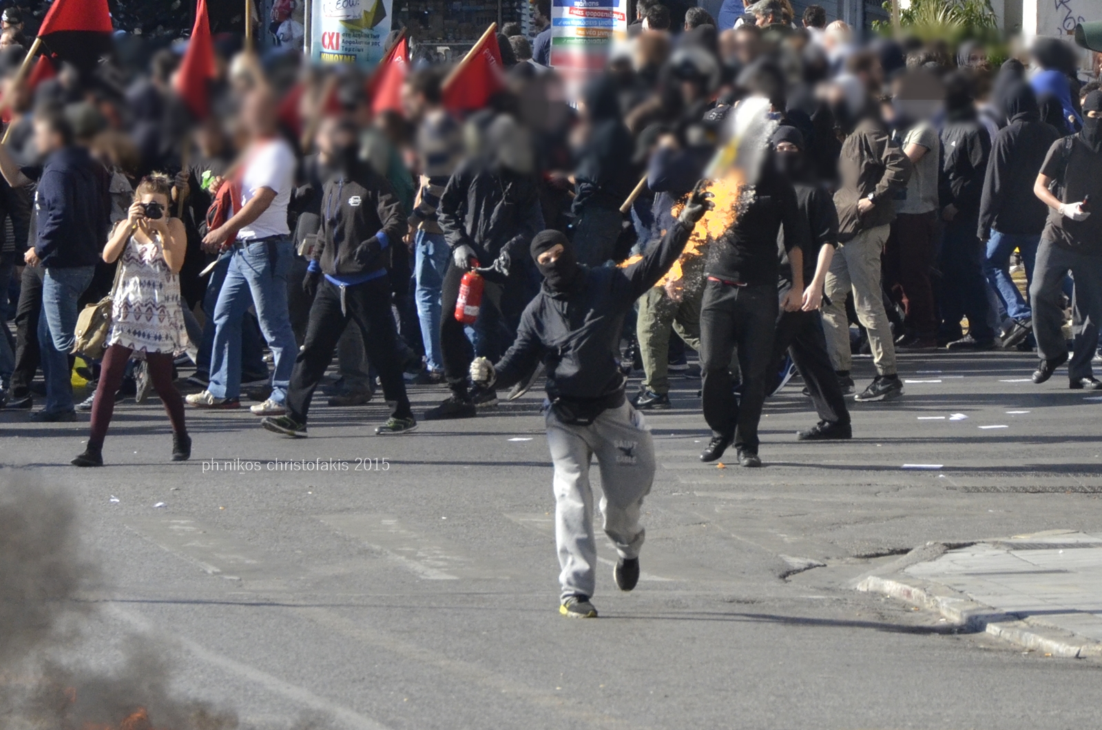 Nikos Christofakis photojournalist: riots throwing Molotov cocktails 12 ...