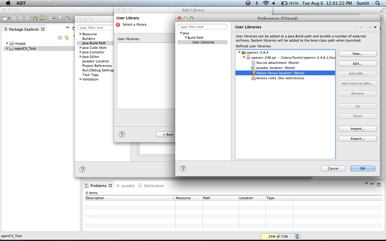 Impetus: Installing opencv for java on MAC OS X and Configuring Eclipse