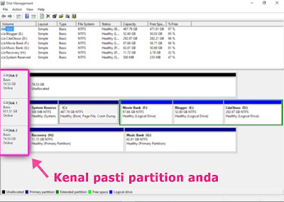 Buat partition dalam External HDD - Bijak Komputer