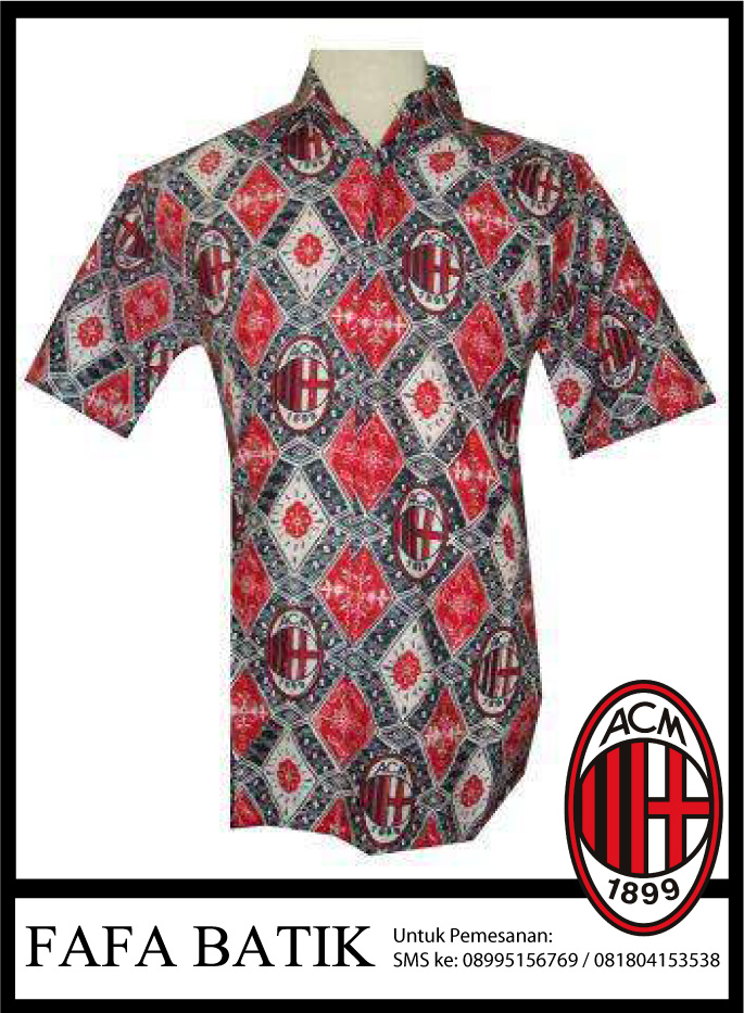 KEMEJA BATIK BOLA MOTIF CLUB AC MILAN #152 - FAFA BATIK