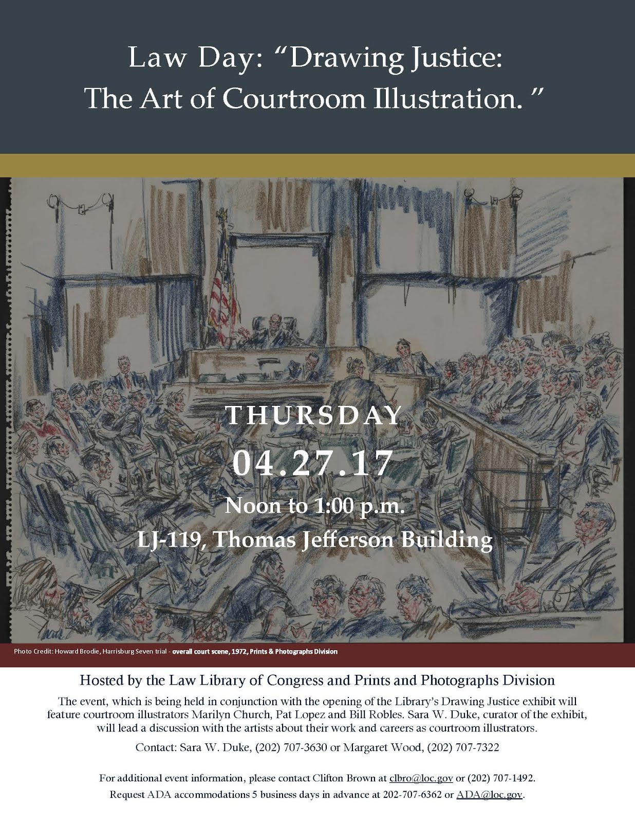 ComicsDC: April 27: Courtroom art exhibit opens at Library of Congress ...