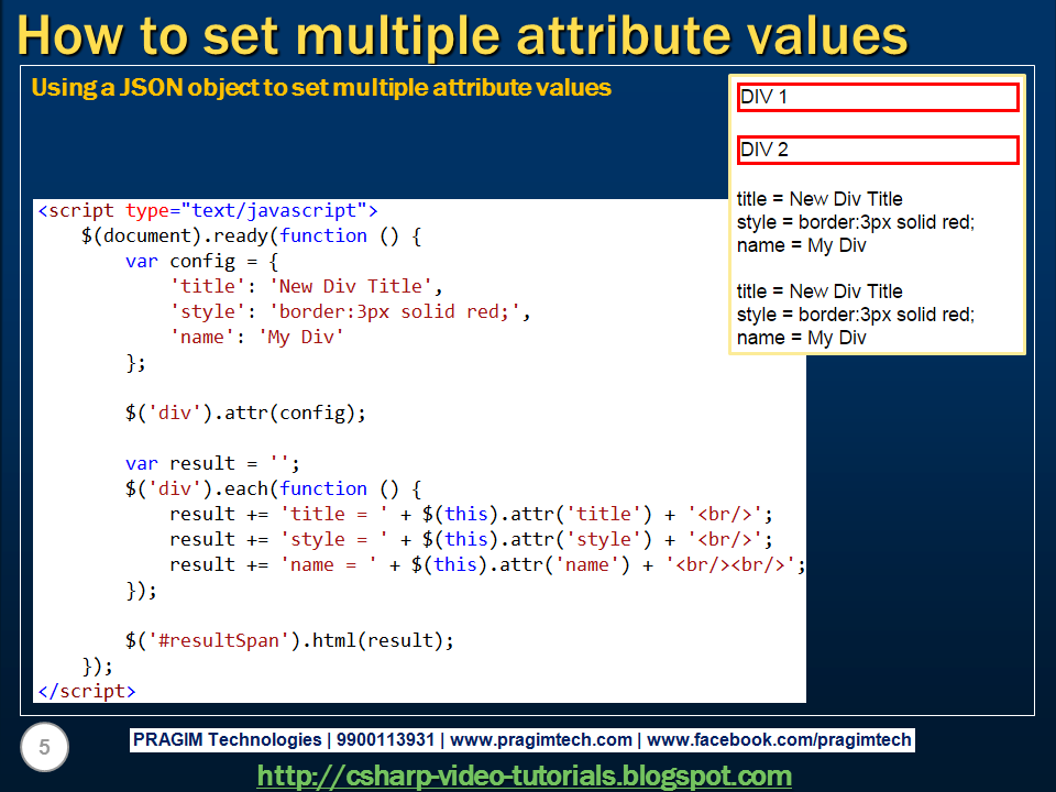 Sql server, .net and c# video tutorial: jQuery DOM manipulation methods