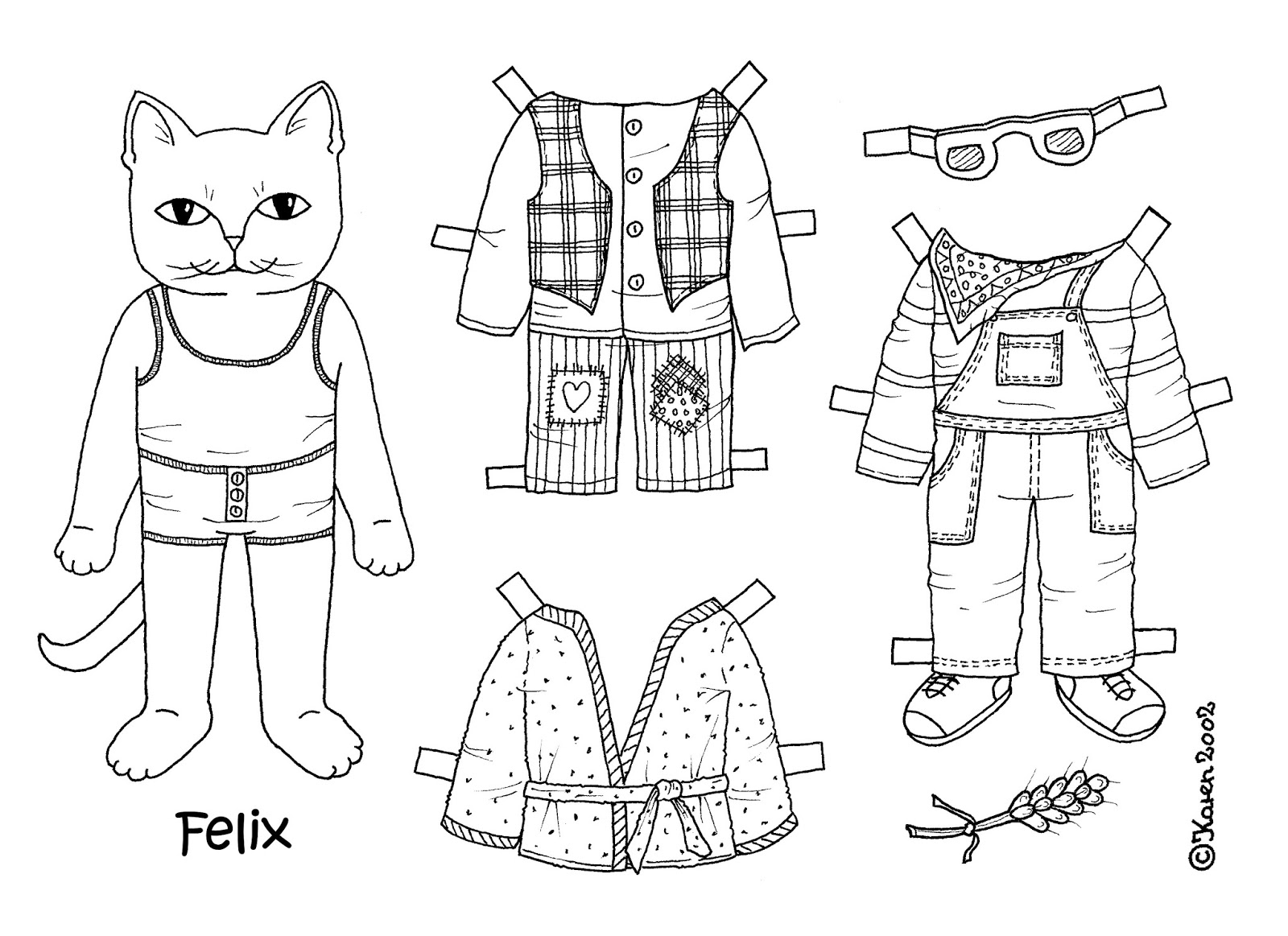 Karen`s Paper Dolls: Felix 1-3 Paper Doll to colour. Felix 1-3 ...