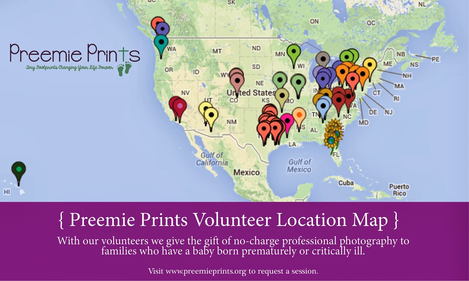 Preemie Prints Information Blog: New Location Map!
