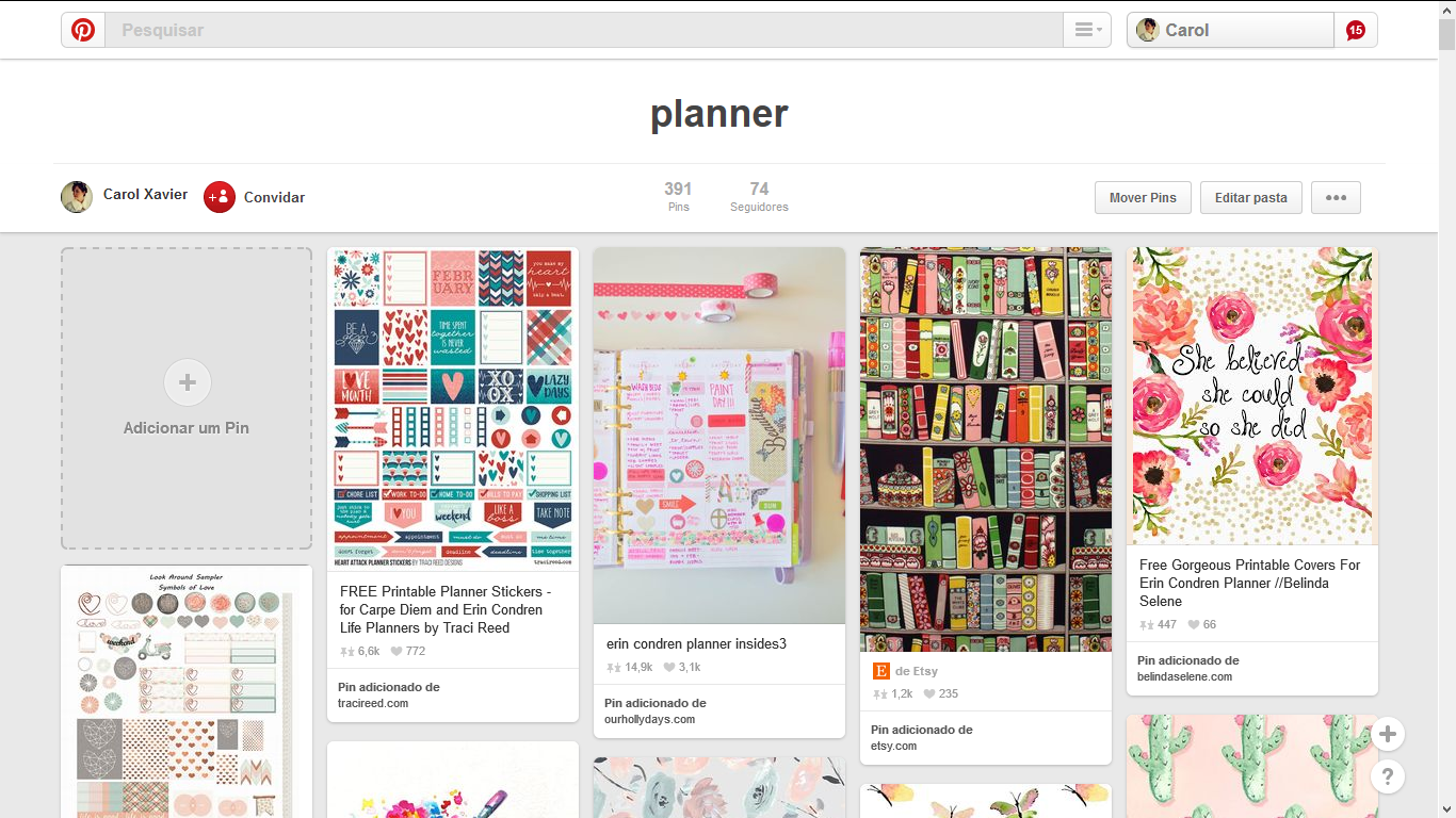 Books and Planners um Guia: Incorporando Pinterest no seu Planner ...