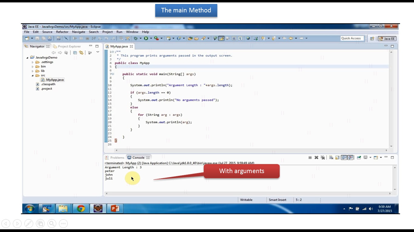 Java Ee Java Tutorial The Main Method 8167
