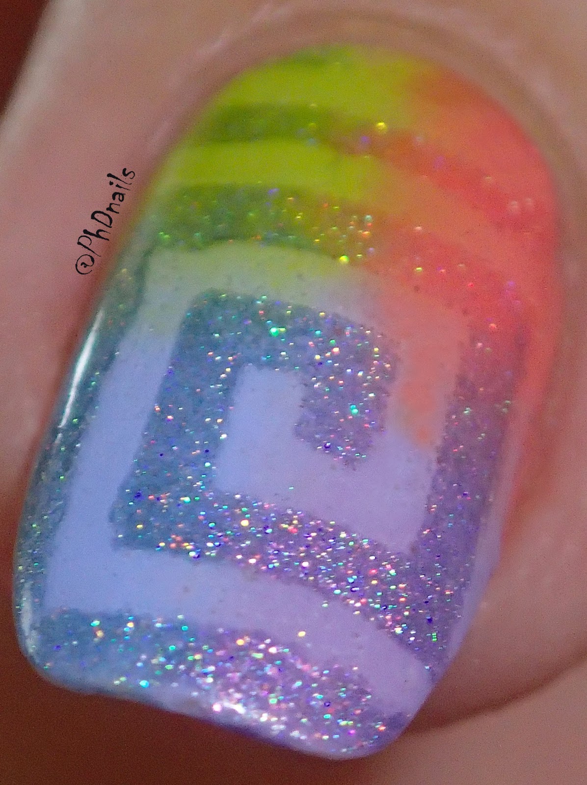 PhD nails: Double gradient nail art with square spiral vinyls from ...