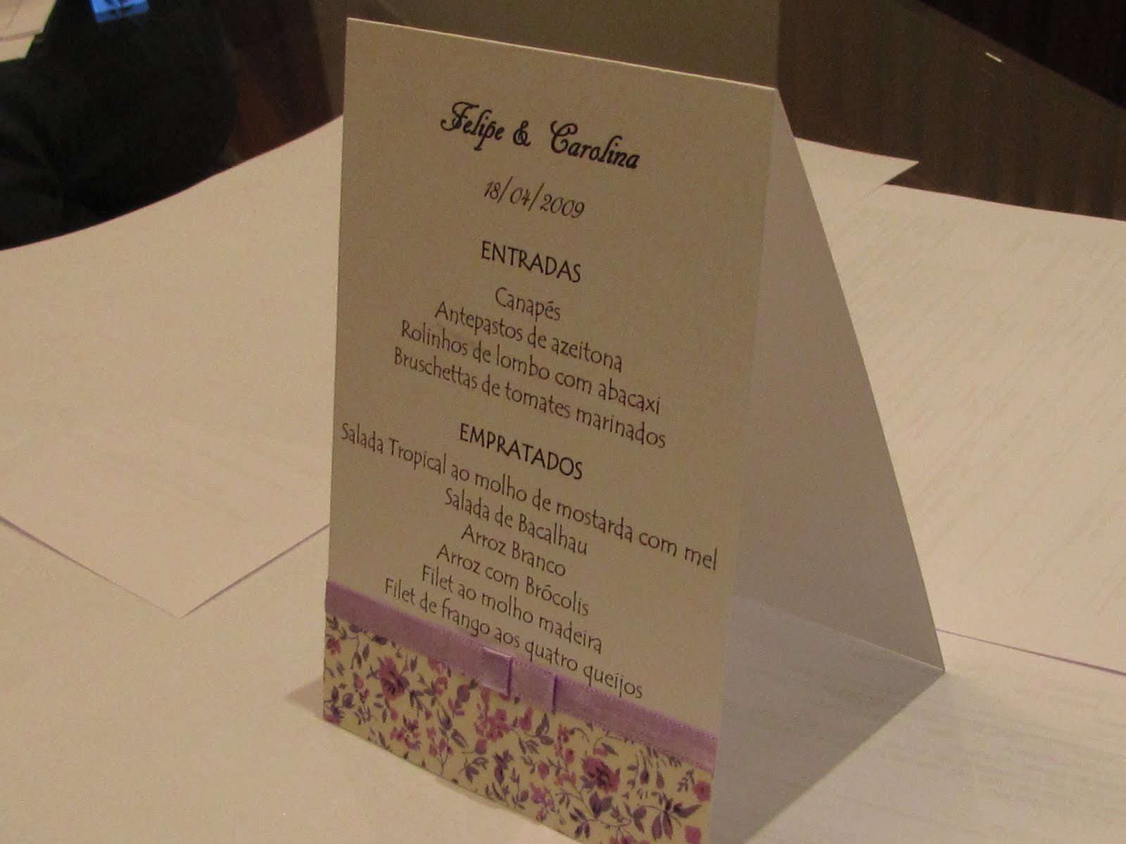 Papos da Ani: Menu de casamento