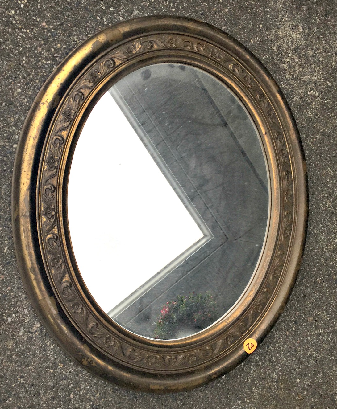 Garage Sale Oval Mirror to Fall Pumpkin Welcome Sign! - Organized Clutter