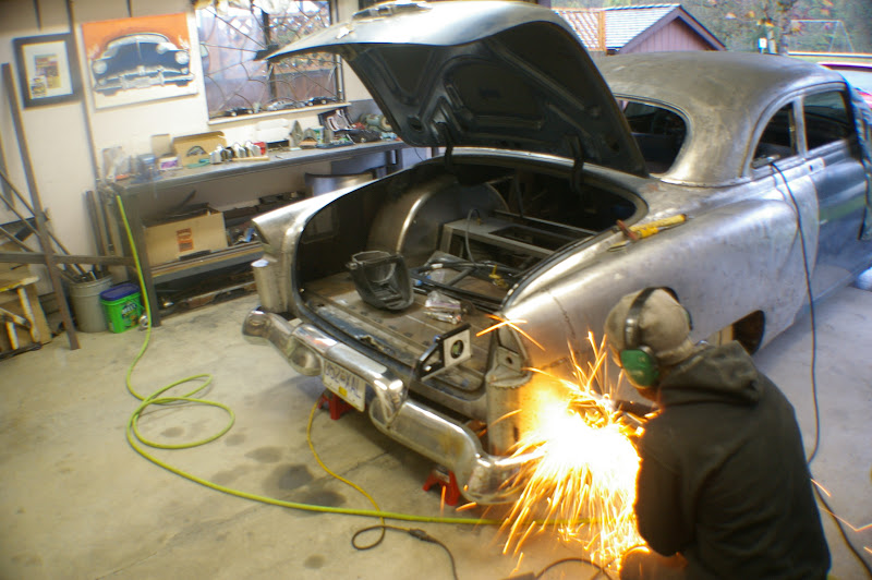 Schaefer 64: '55 Chevy Tail-lights and Extended quarters on Trevor's '53