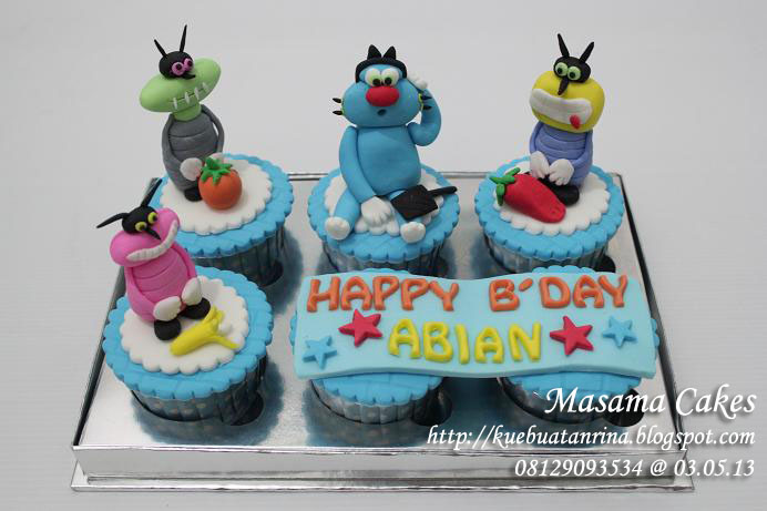 Masama Cakes: Oggy and The Cockroaches Themed Cup Cake For Abian ...
