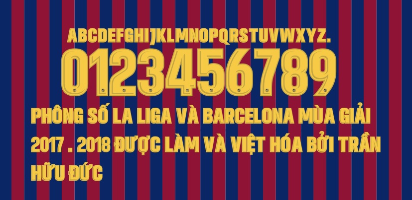 Font Number Football: Font FC Barcelona 2017 - 2018