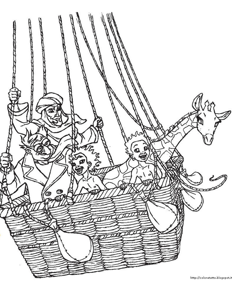 Le avventure di Zarafa. Giraffa giramondo disegno da colorare n.1