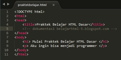 Belajar HTML 5: Mulai Praktek Belajar HTML Dasar