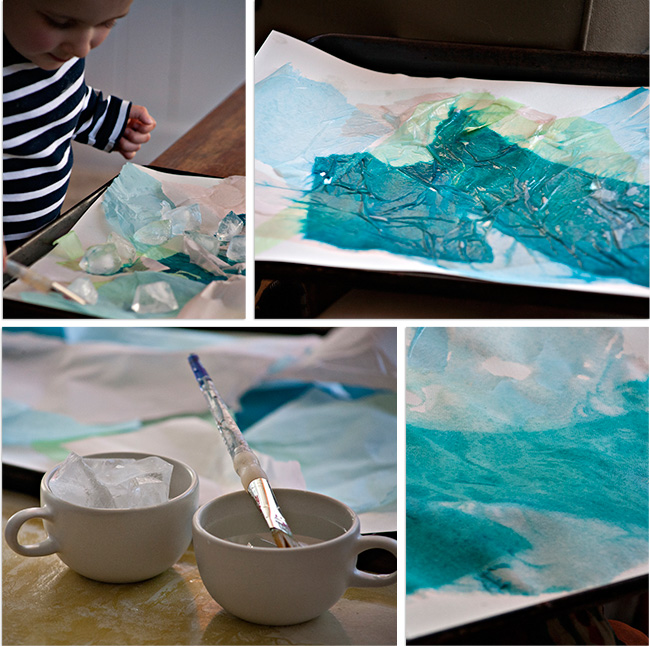 FAMILY & CRAFT: Melting Ice on Tissue Paper