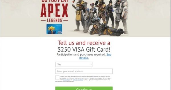 Get a $250 Visa Gift Card for APEX Legends for USA