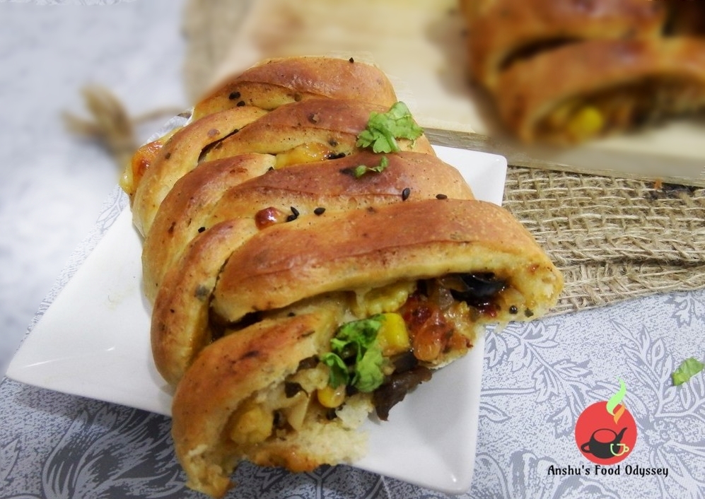 Braided Stuffed Pizza Bread
