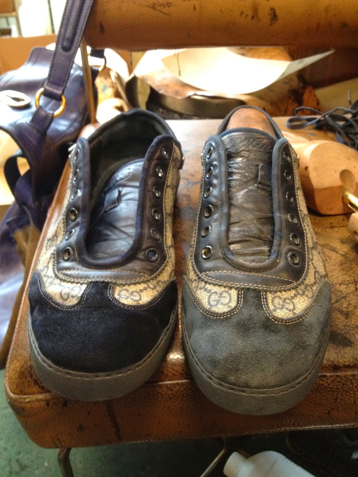 Salon cireur TALON ROUGE © Paris: RENOVATION D'UNE PAIRE DE " Sneakers ...