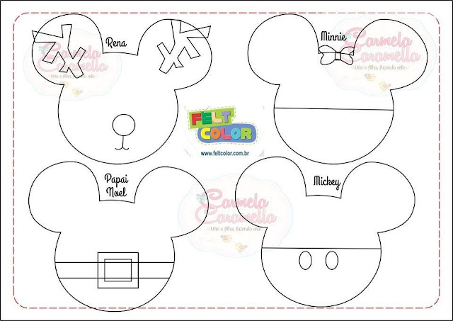 Eu Amo Artesanato: Enfeite de Natal do Mickey com molde