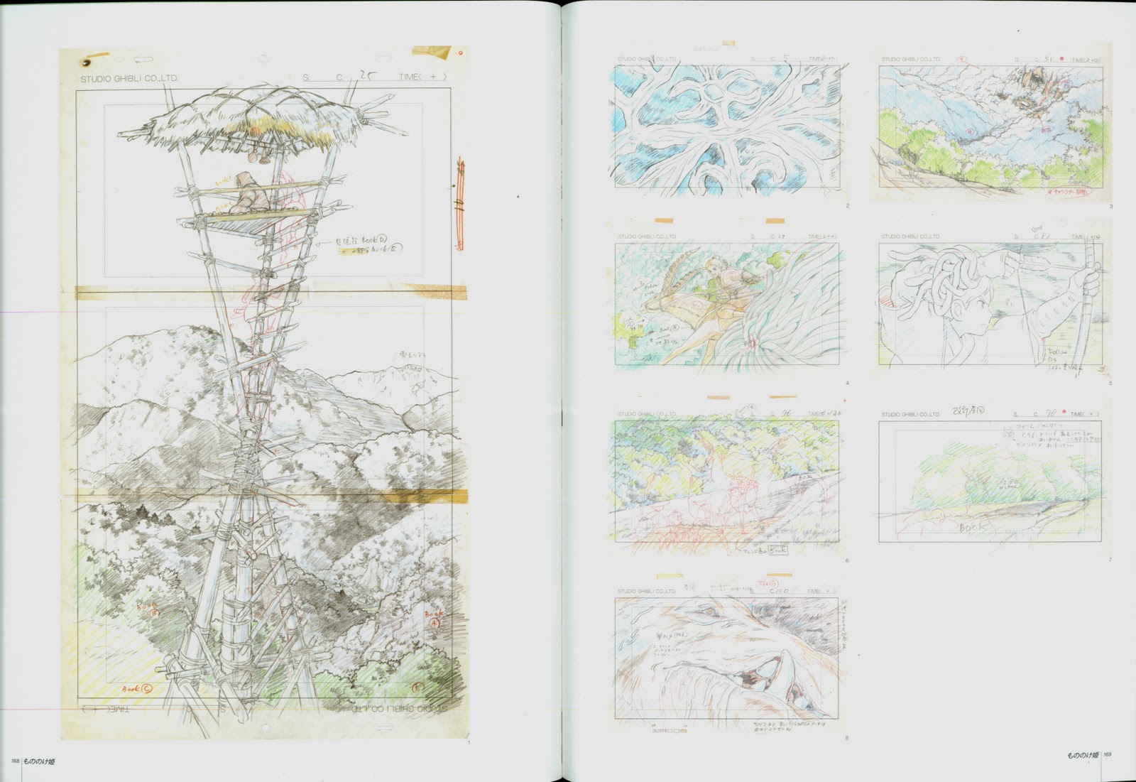 Living Lines Library: もののけ姫 / Princess Mononoke (1997) - Layout Design