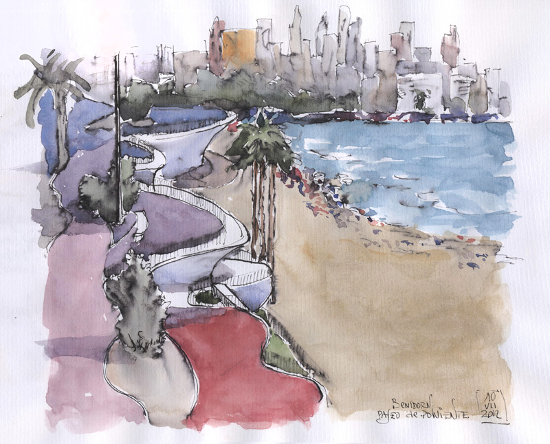 Artimañas: BENIDORM - TINTAS - Pen & Ink - Paseo de Poniente