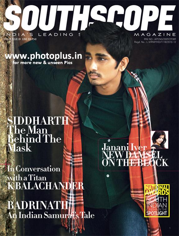 Siddharth South Scope Magazine Cover Page Still ~ www.photoplus.in - HQ ...