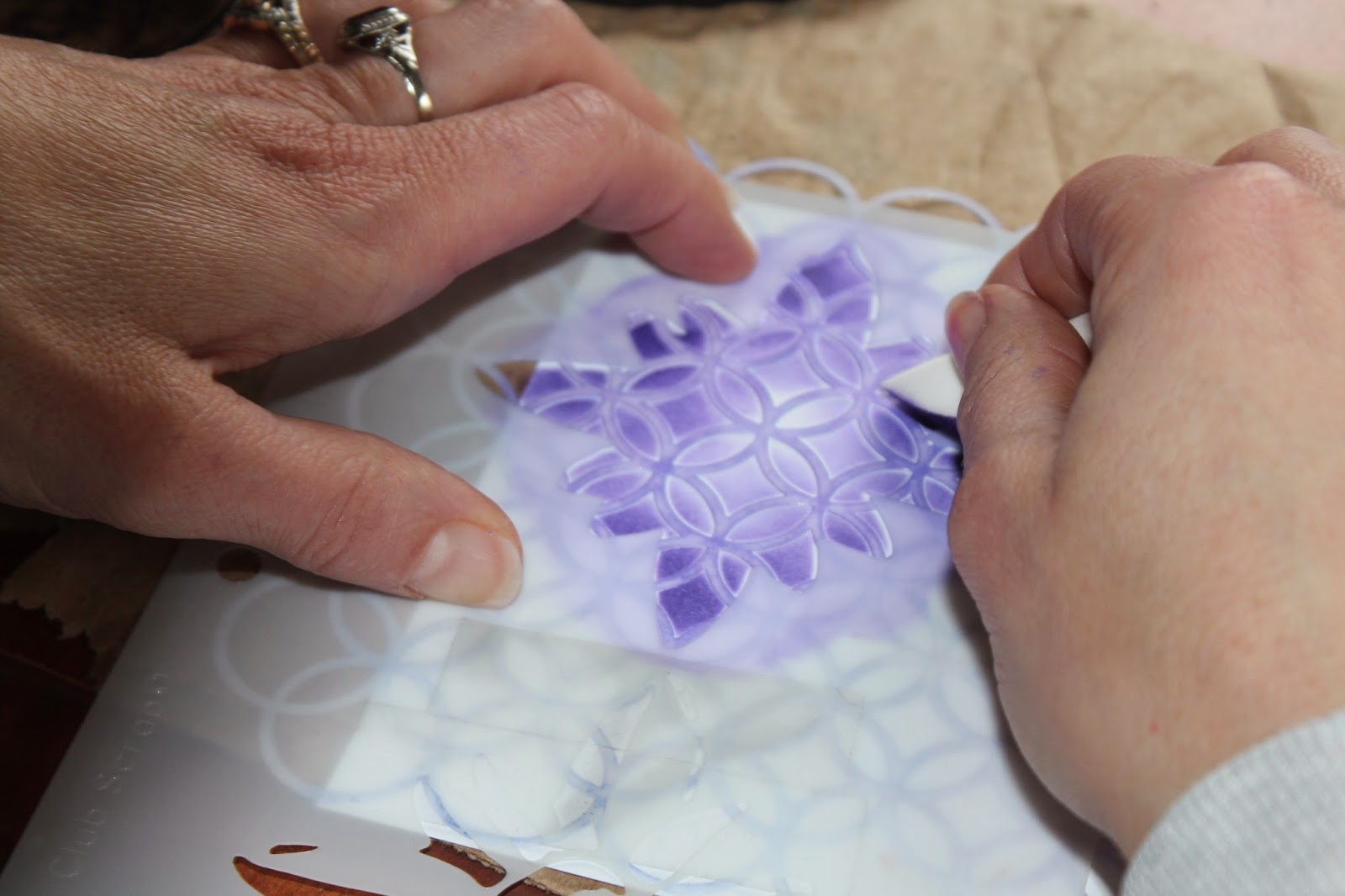 Club Scrap Creates: Double Stenciling with Geometrics