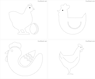 Four Dotted: Free printable Hen dotted drawing worksheet/activity for kids