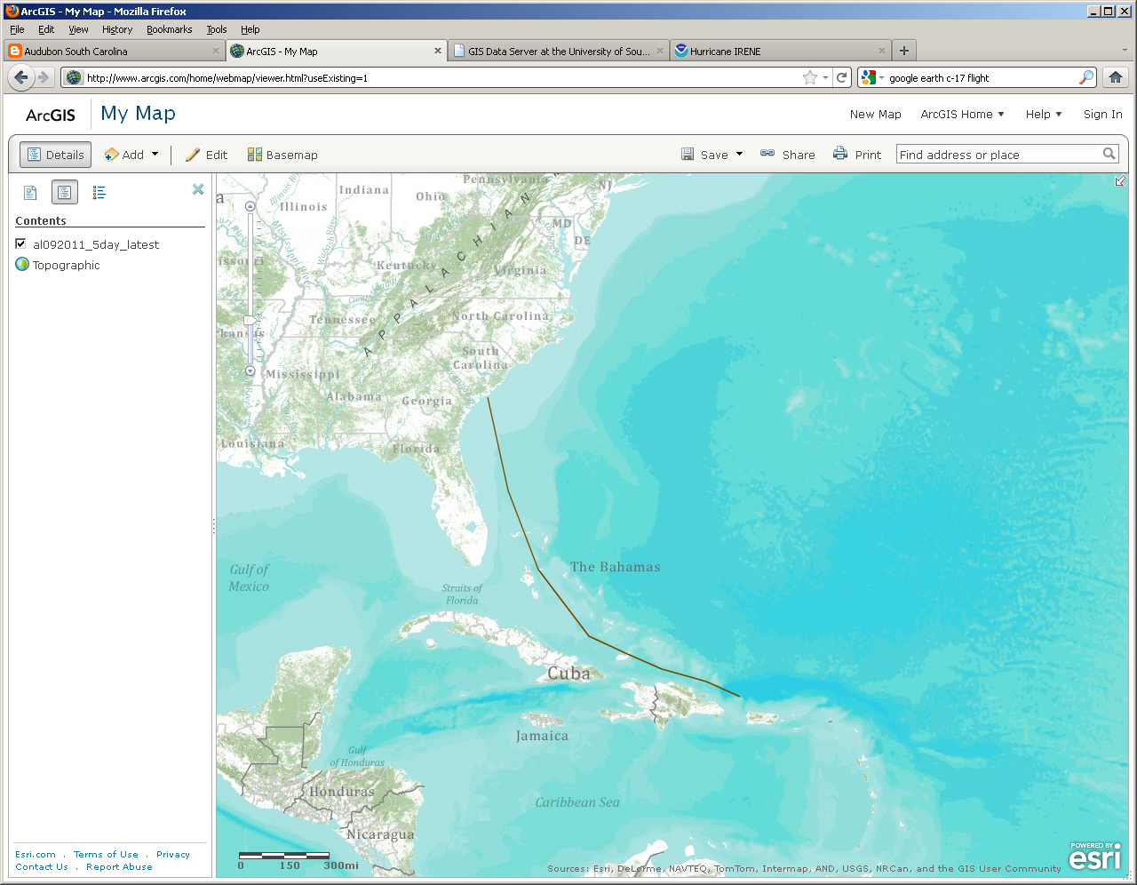 Audubon South Carolina: Mapping Hurricane Irene