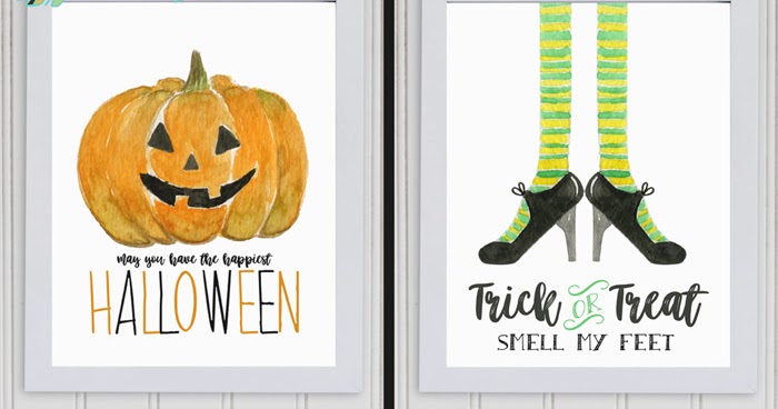 Eight Watercolor Halloween Printables | i should be mopping the floor