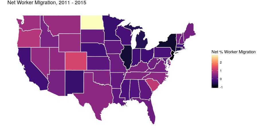 Worker Migration Across State Lines: 2011-2015