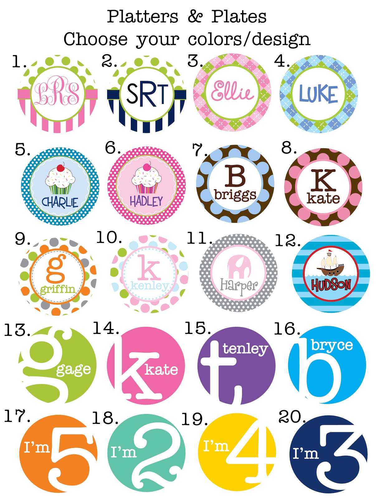 Doodlebug Designs: Personalized Plates and Platters!!!