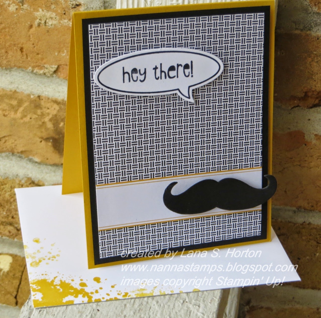 Stamping with Nanna: Black and White Mustache Card Fun