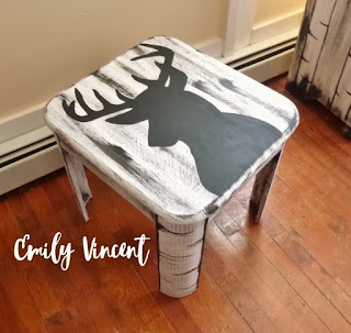 Sweetly Scrapped Home: Rustic Birch and Deer Side Table