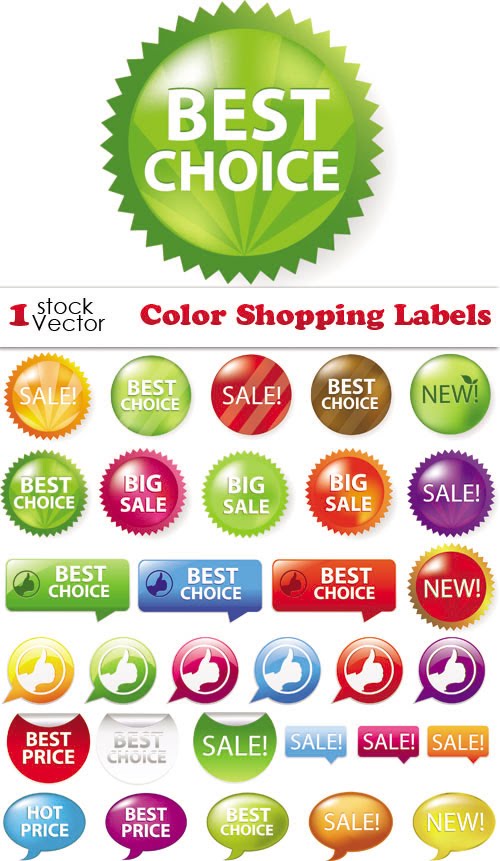 Color Shopping Labels Vector - Adobe Plus