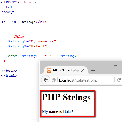 PHP - Strings and Parser Method ~ Bala's Trainee Portal
