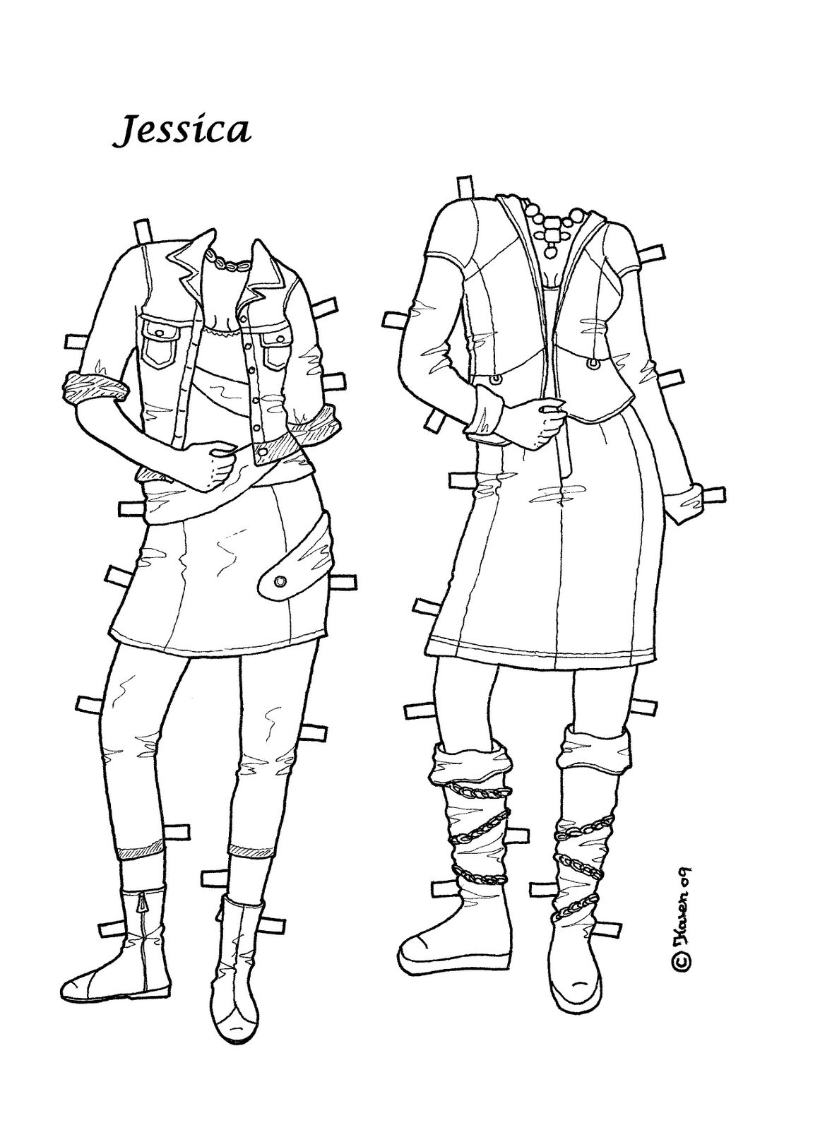 Karen`s Paper Dolls: Jessica 1-4 Paper Doll to Colour. Jessica 1-4 ...