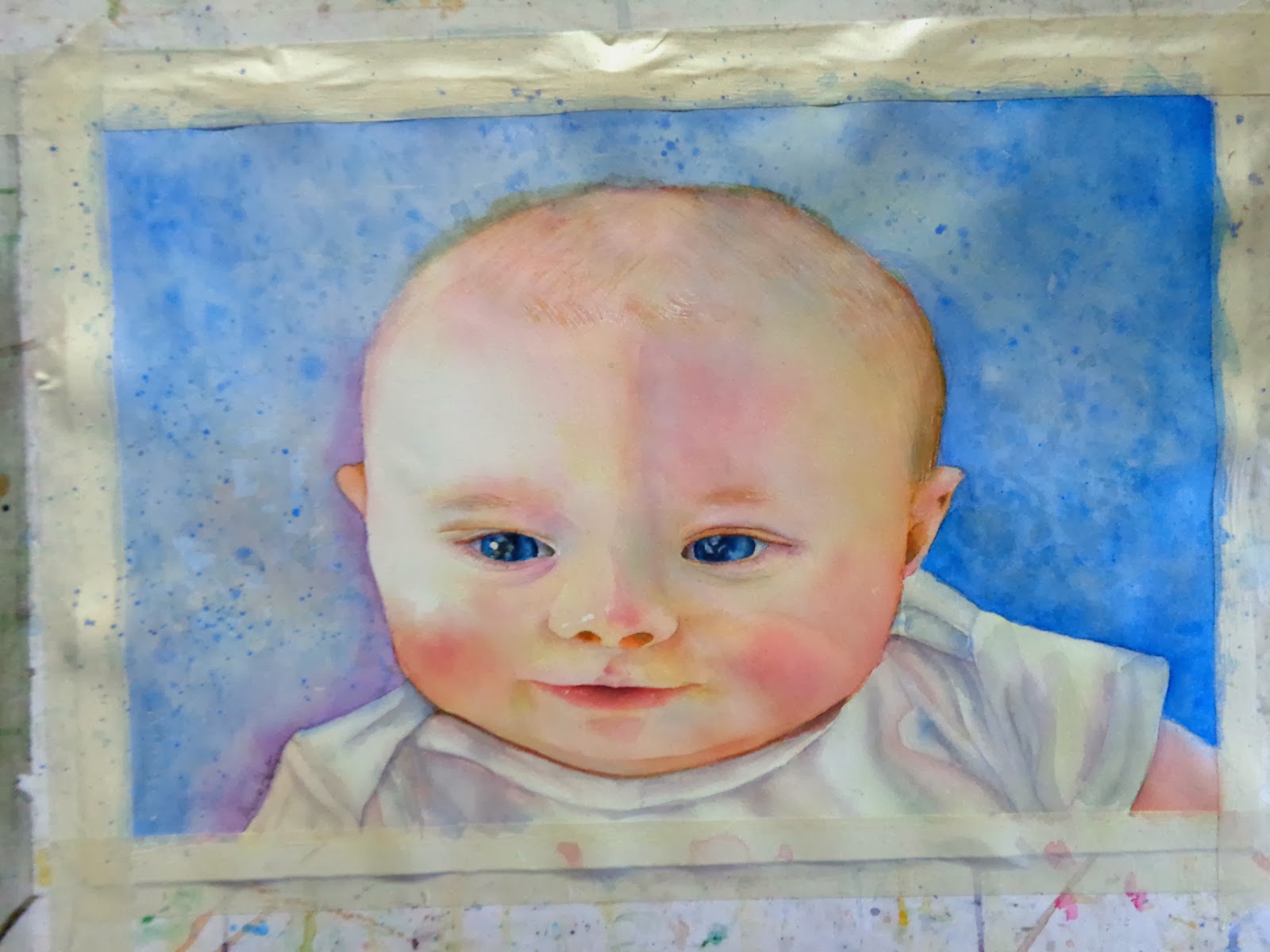Marissa paints watercolors and more....: A baby portrait step by step ...