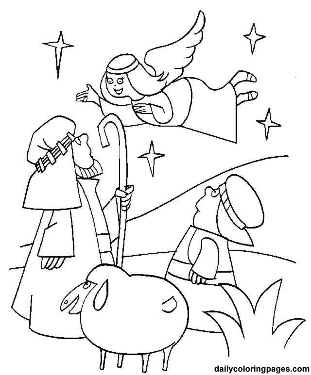 Kids Page: The Shepherds Coloring Pages
