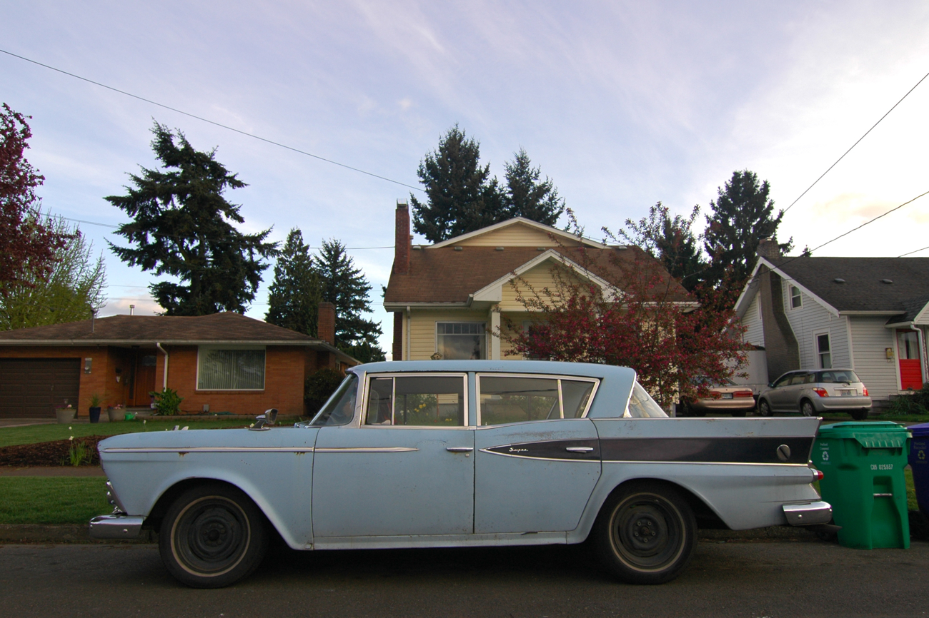 OLD PARKED CARS.: 1959 Rambler Six Super Sedan.