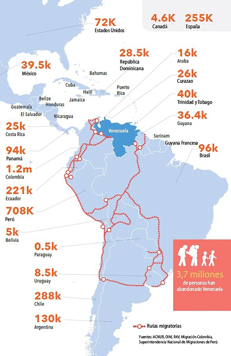 Apertura Venezuela: El impactante mapa que muestra las rutas del masivo ...